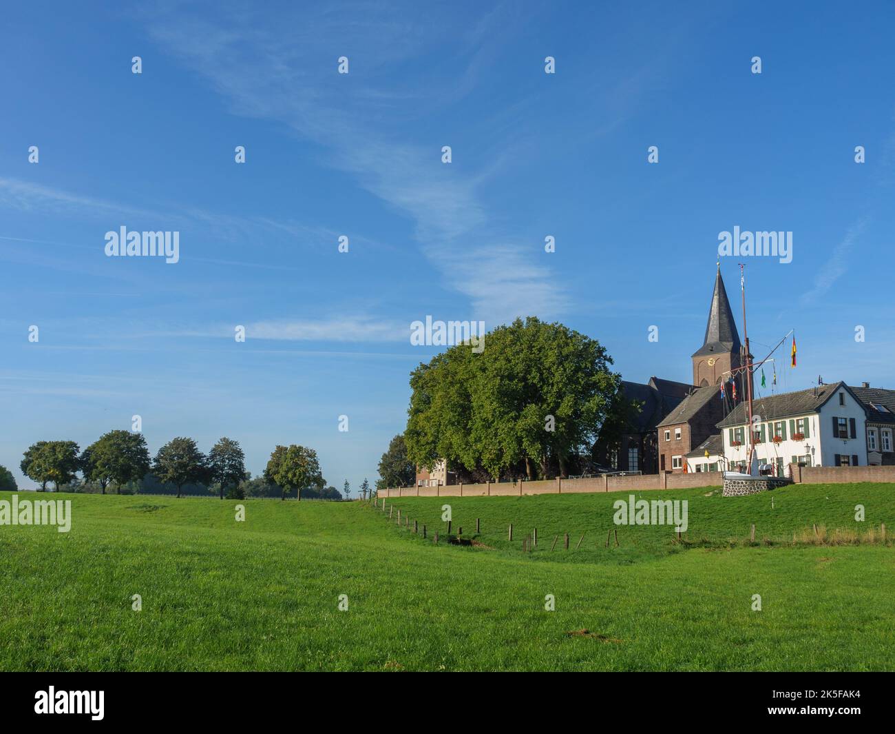 the village of grieth at the river rhine Stock Photo - Alamy