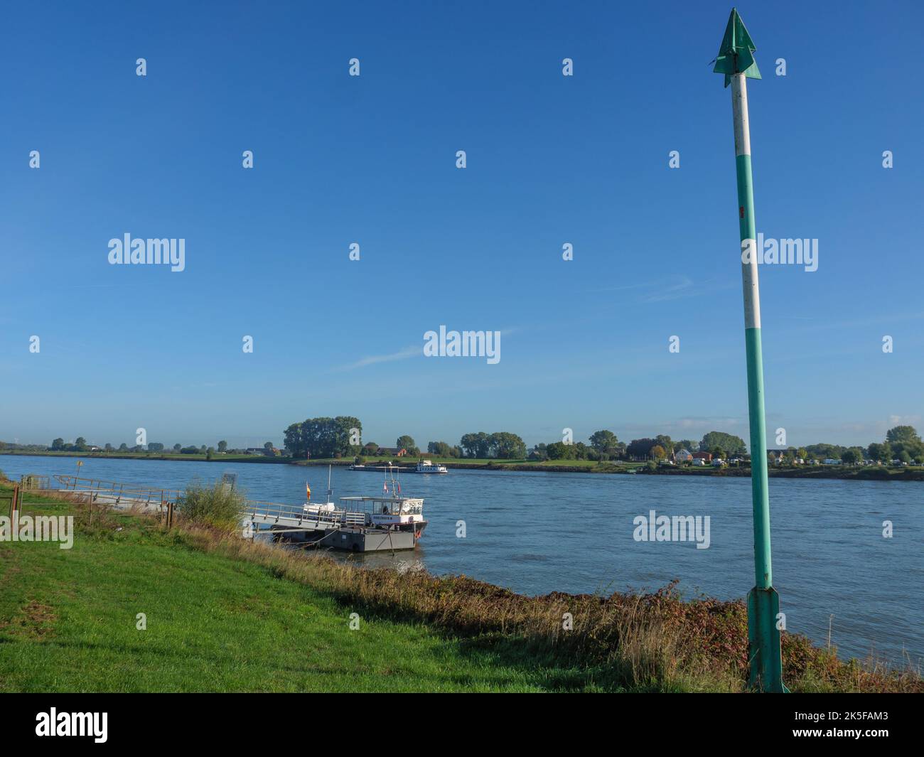 the village of grieth at the river rhine Stock Photo - Alamy