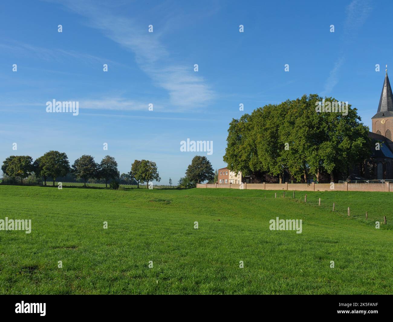 the village of grieth at the river rhine Stock Photo - Alamy