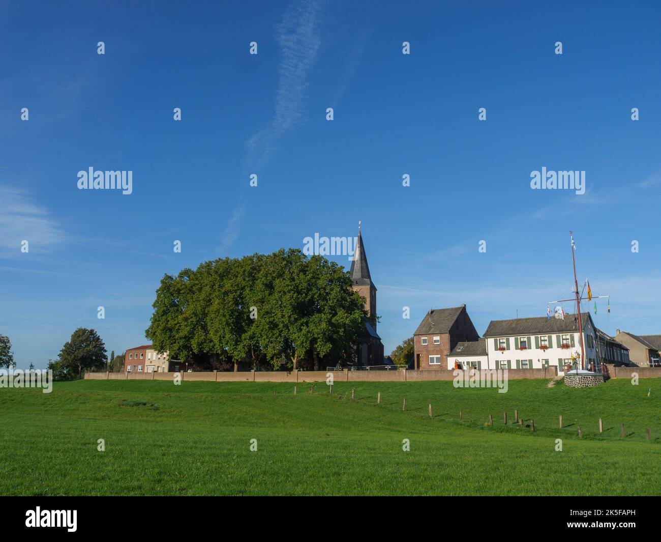 the village of grieth at the river rhine Stock Photo - Alamy