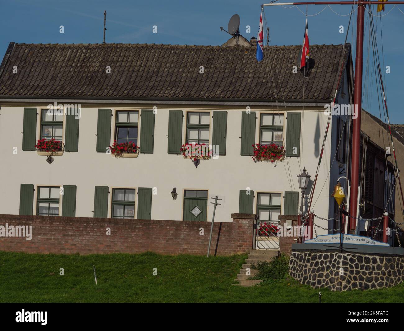the village of grieth at the river rhine Stock Photo - Alamy