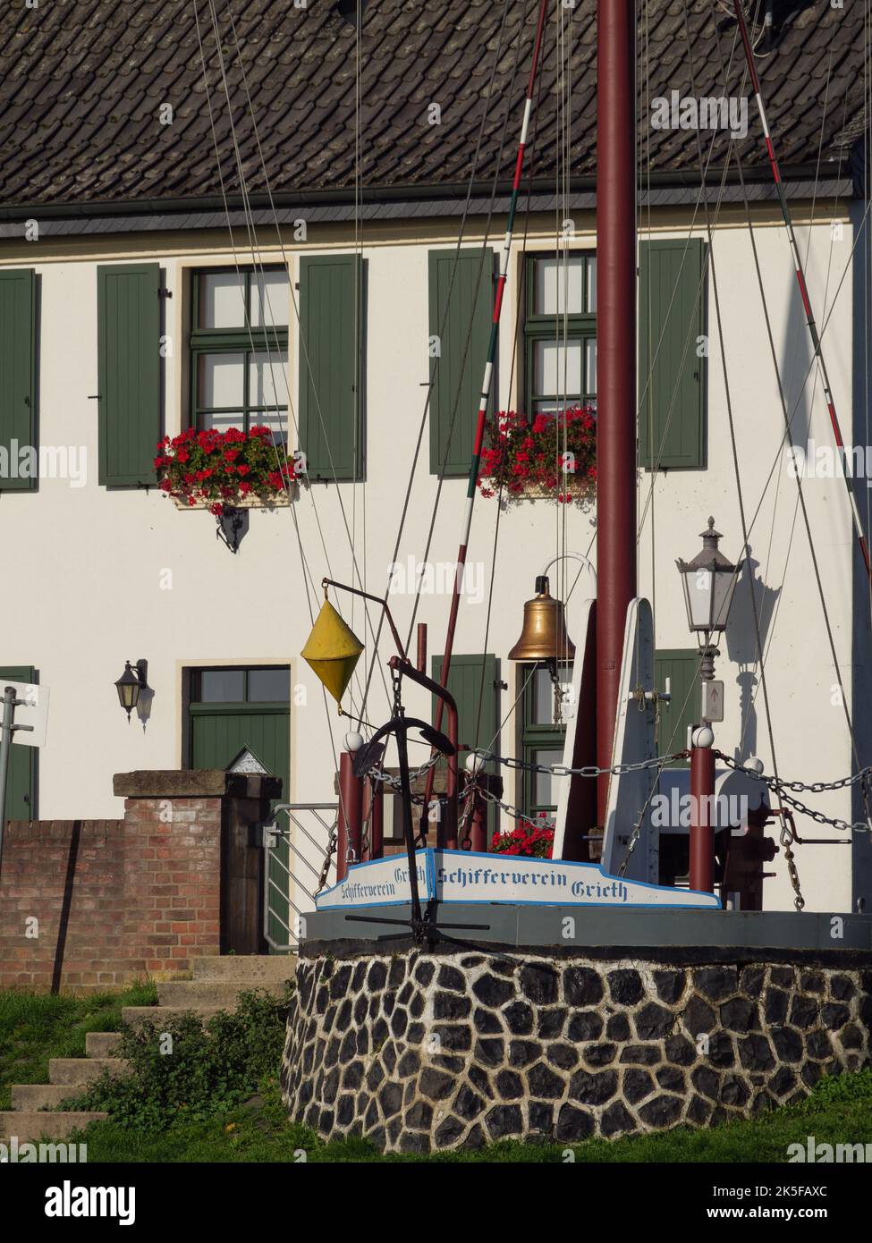 the village of grieth at the river rhine Stock Photo - Alamy