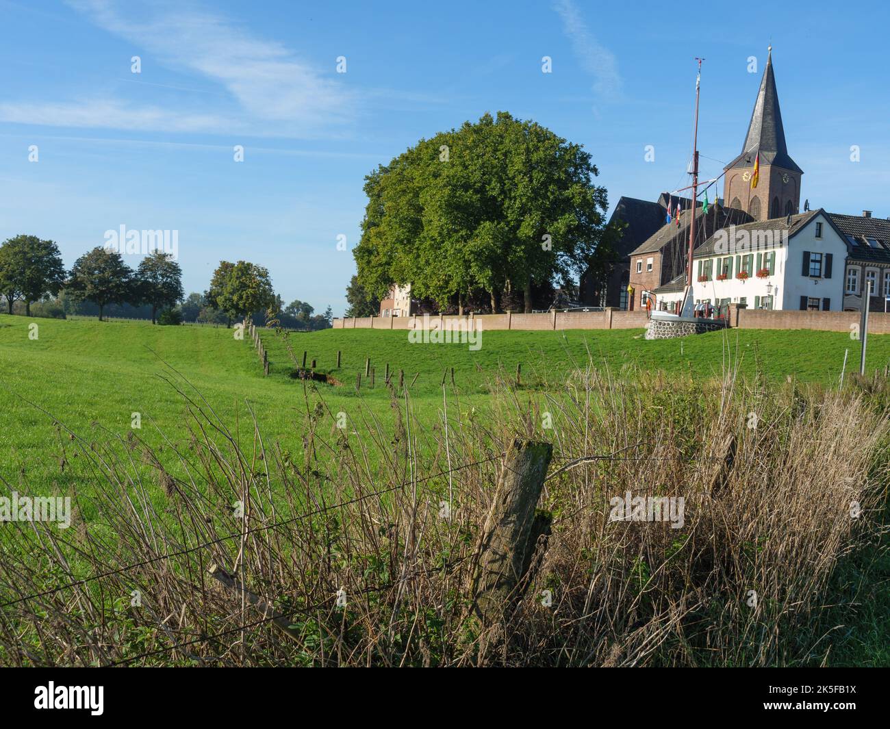 the village of grieth at the river rhine Stock Photo - Alamy