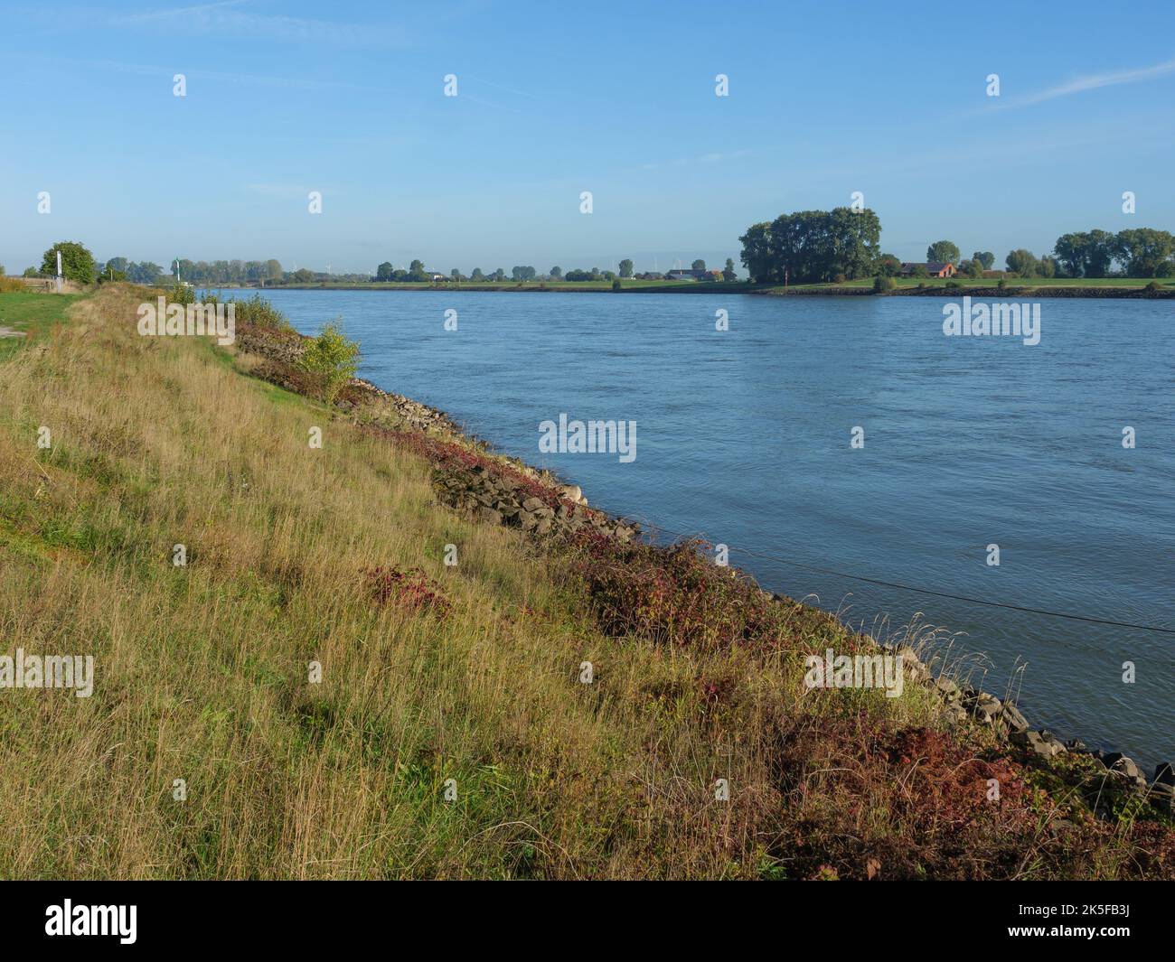 the village of grieth at the river rhine Stock Photo - Alamy