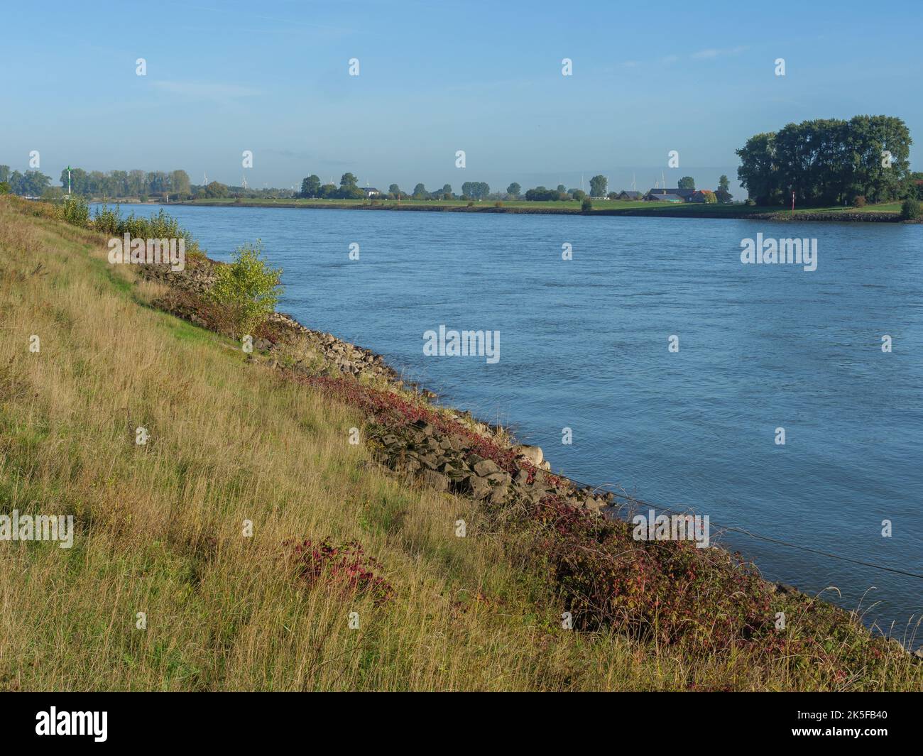 the village of grieth at the river rhine Stock Photo - Alamy
