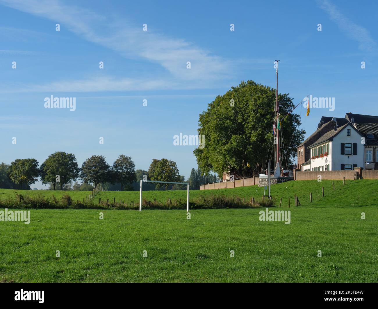 the village of grieth at the river rhine Stock Photo - Alamy