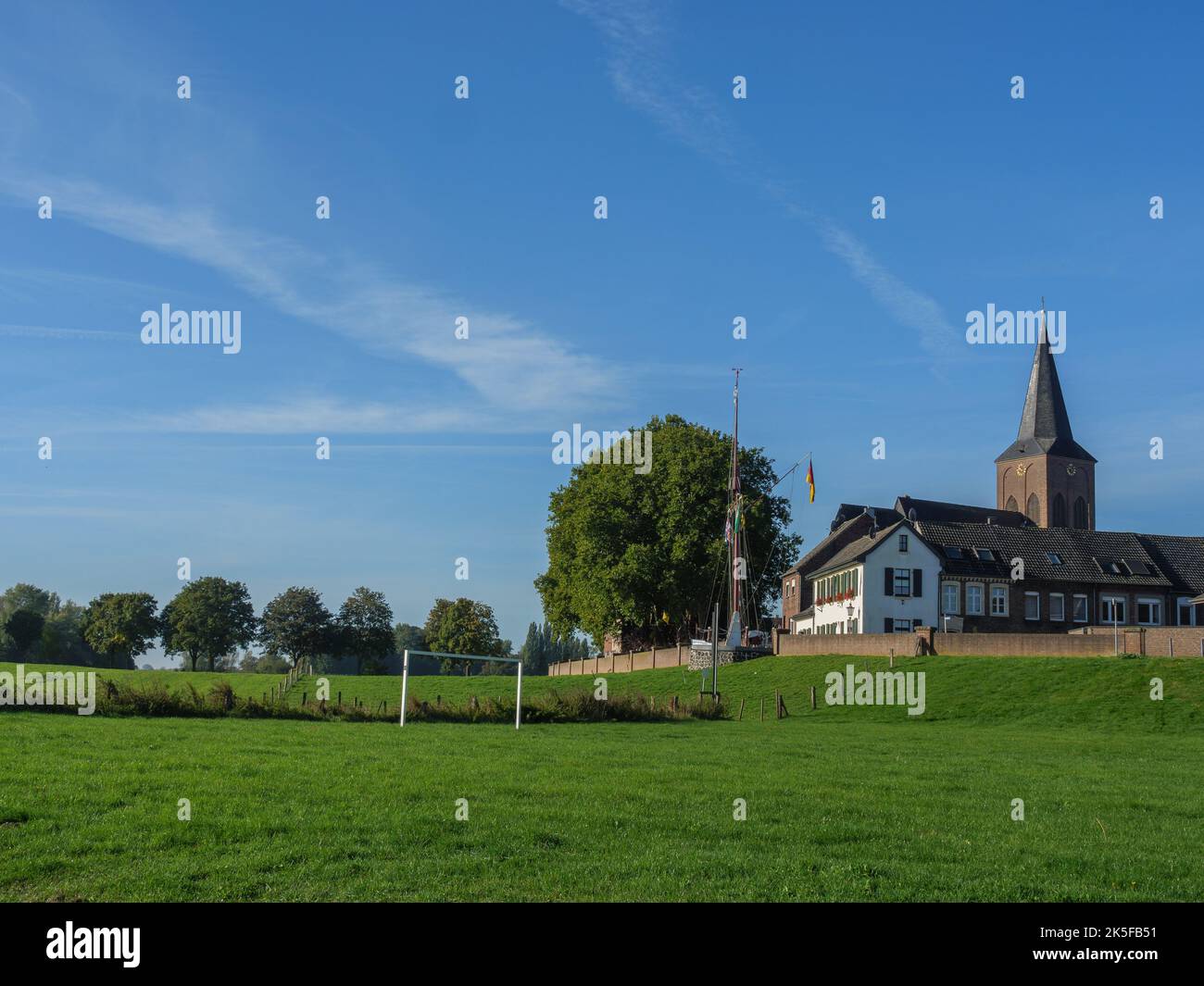 the village of grieth at the river rhine Stock Photo - Alamy