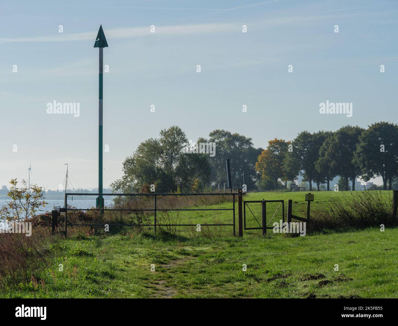 the village of grieth at the river rhine Stock Photo - Alamy