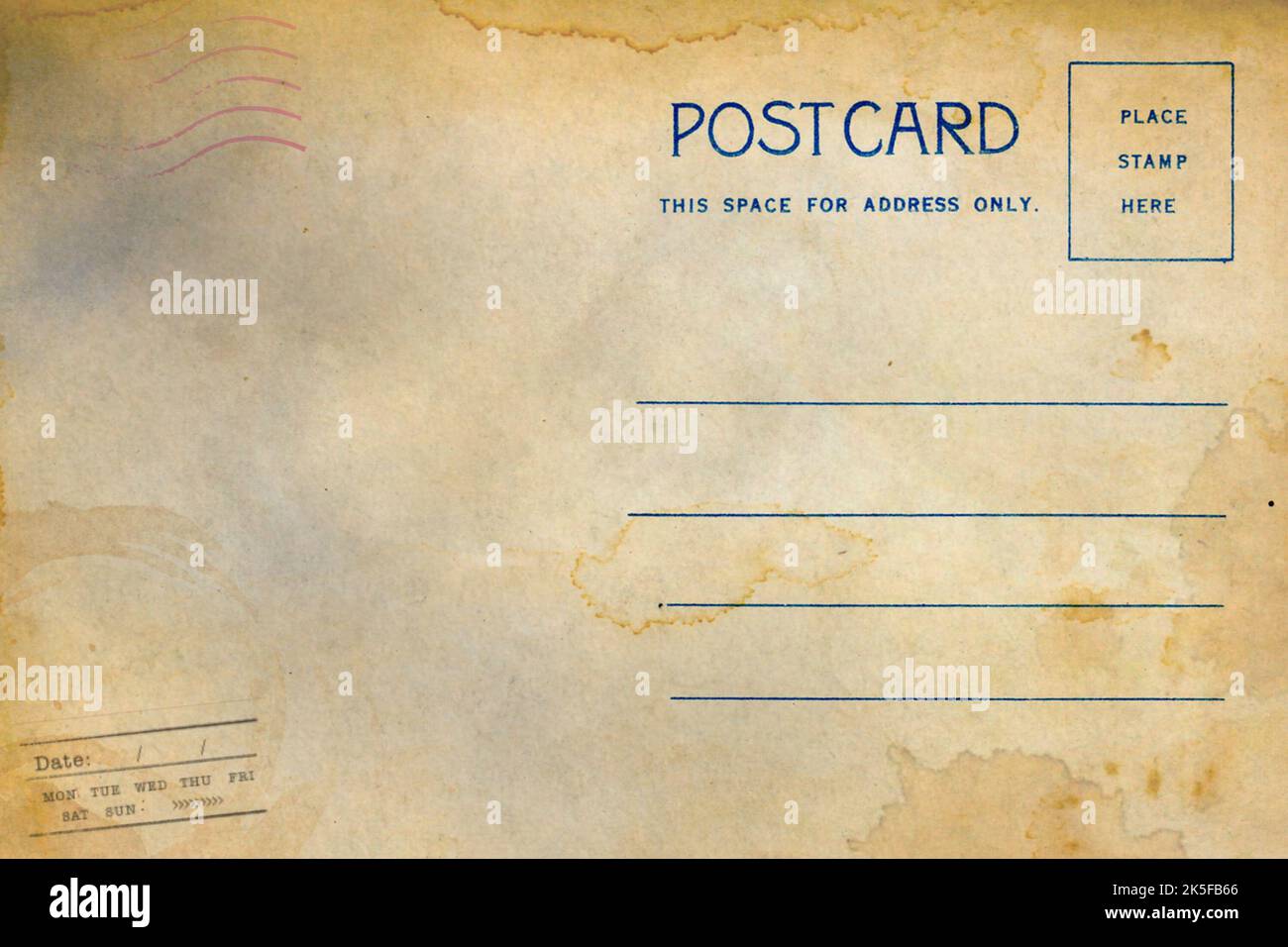 Vintage postcard back stamp hi-res stock photography and images - Alamy