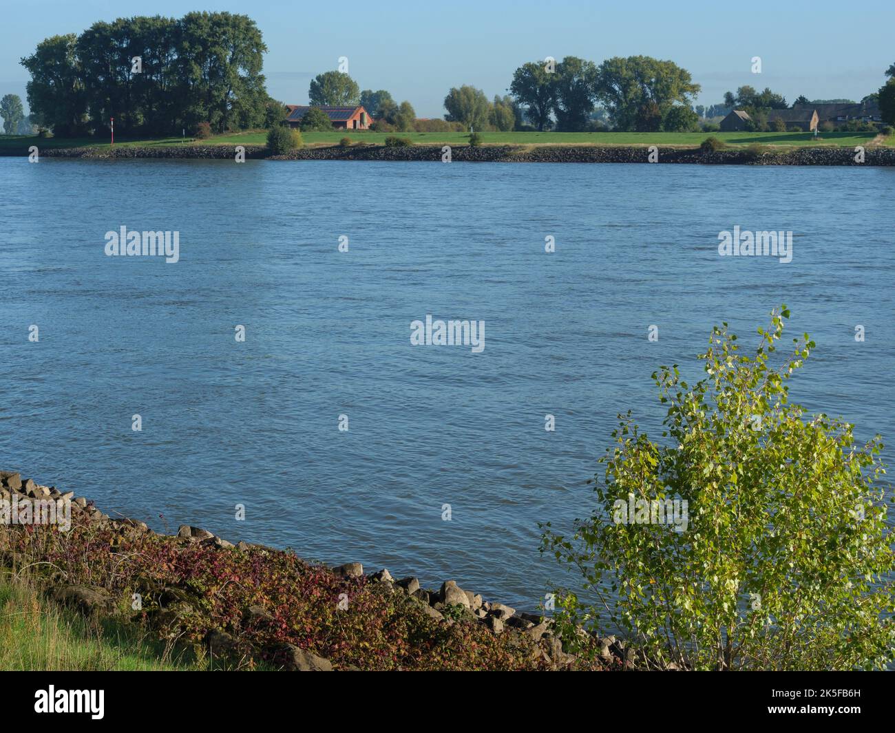 the village of grieth at the river rhine Stock Photo - Alamy