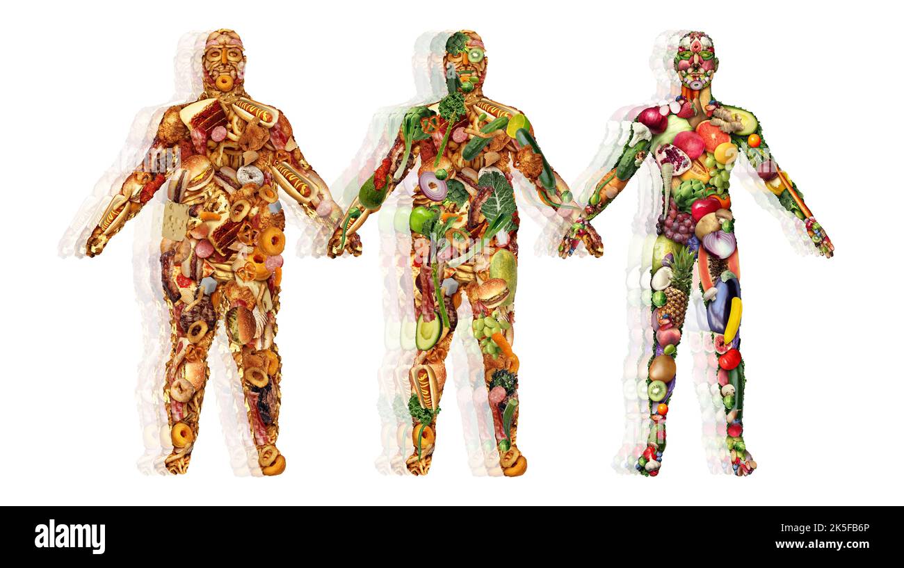 Losing weight with healthy eating and Food and health transformation as ...