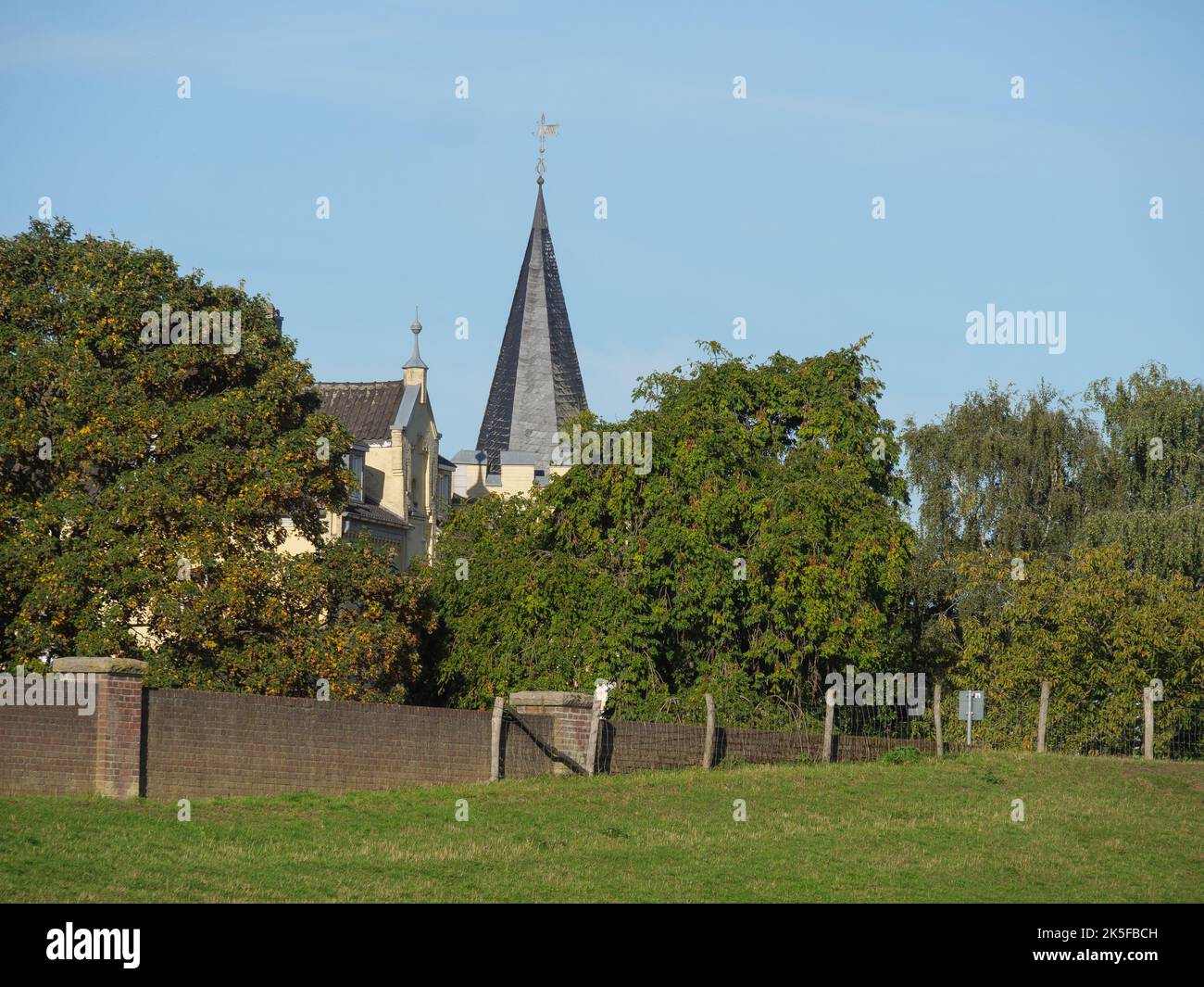 the village of grieth at the river rhine Stock Photo - Alamy