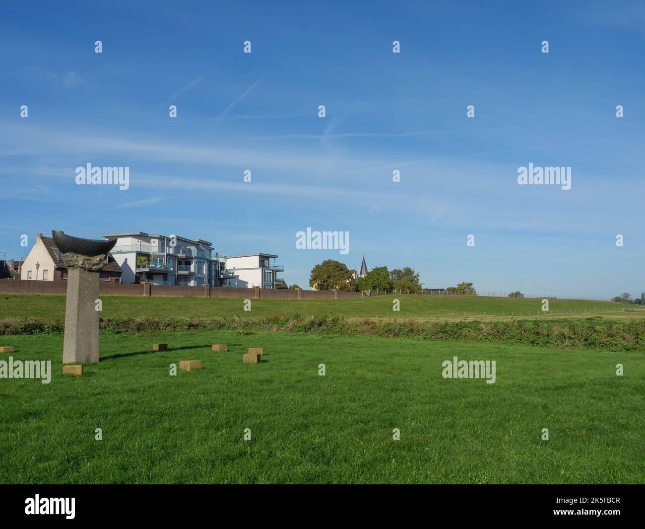 the village of grieth at the river rhine Stock Photo - Alamy