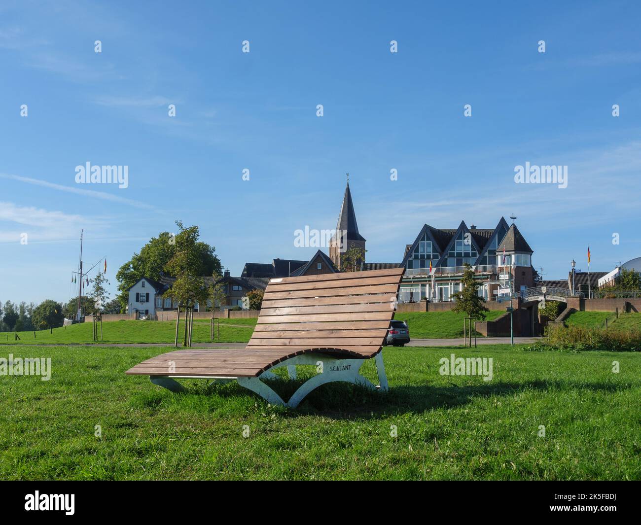 the village of grieth at the river rhine Stock Photo - Alamy