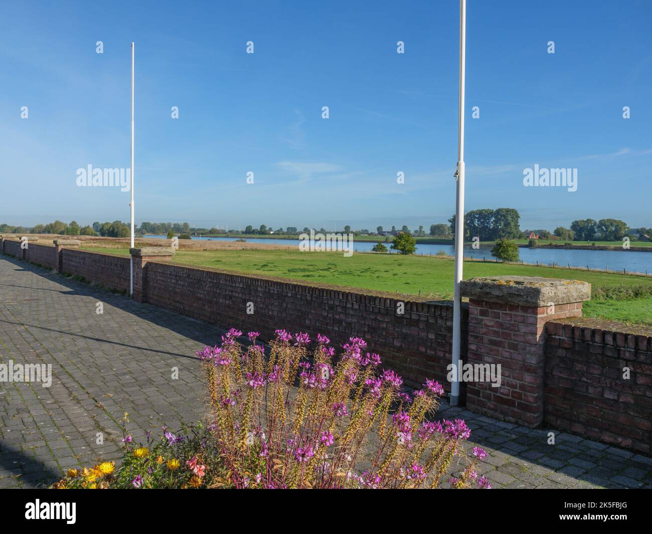 the village of grieth at the river rhine Stock Photo - Alamy