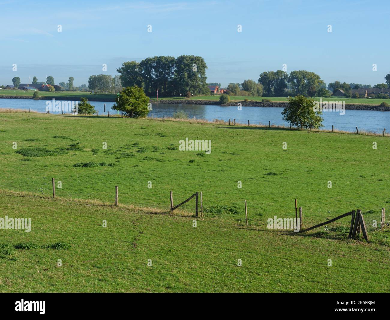 the village of grieth at the river rhine Stock Photo - Alamy