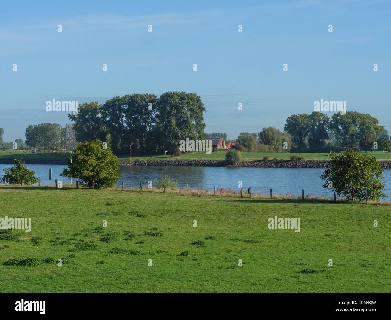 the village of grieth at the river rhine Stock Photo - Alamy