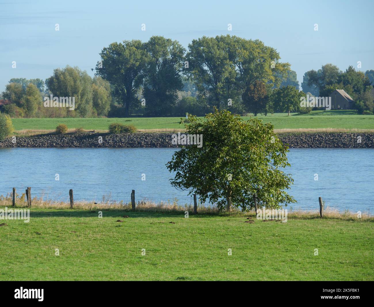 the village of grieth at the river rhine Stock Photo - Alamy