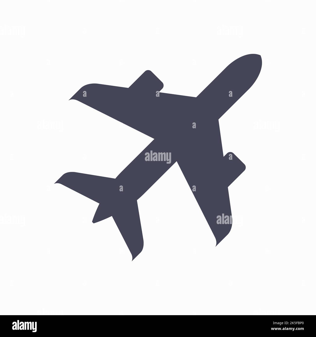Passenger airliner silhouette. Aircraft top view icon. Flat vector ...