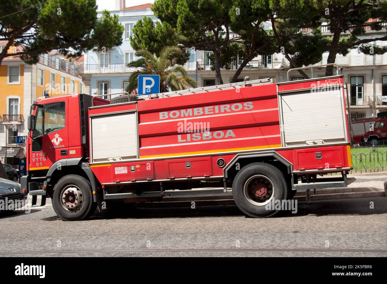 Fire Engine, Lisbon, Portugal Stock Photo - Alamy