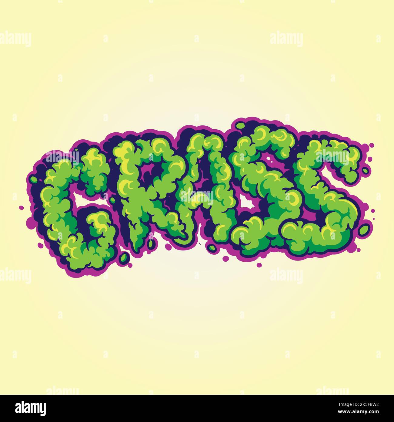 Lettering words grass with smoke effect illustration vector ...