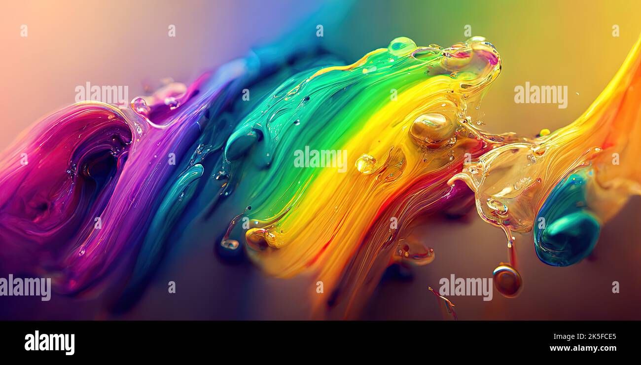 Liquid paint rainbow colors background hi-res stock photography and ...