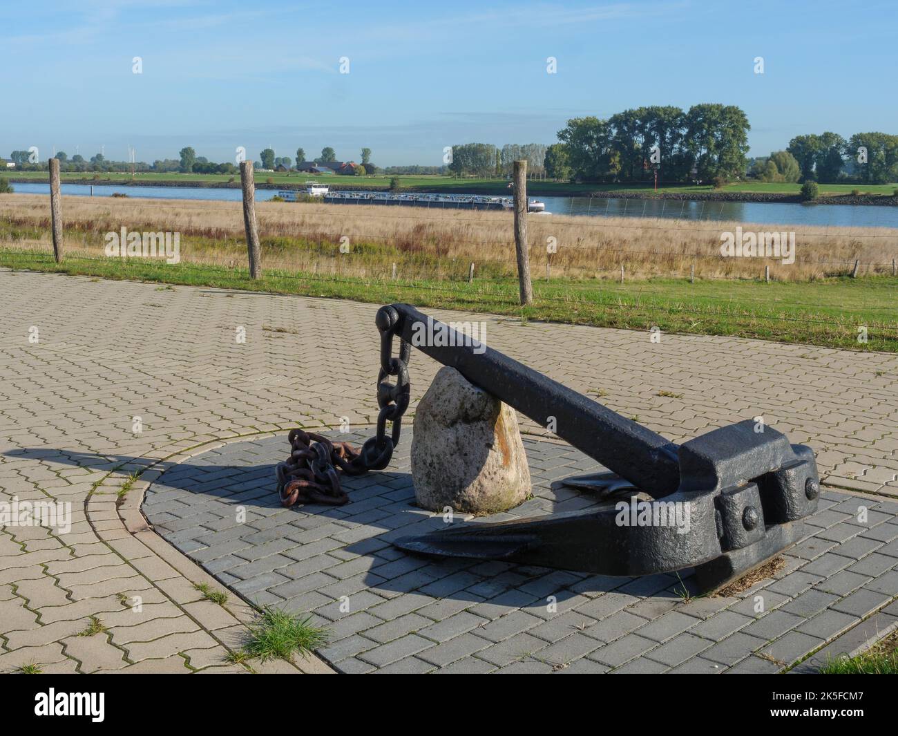 the village of grieth at the river rhine Stock Photo - Alamy