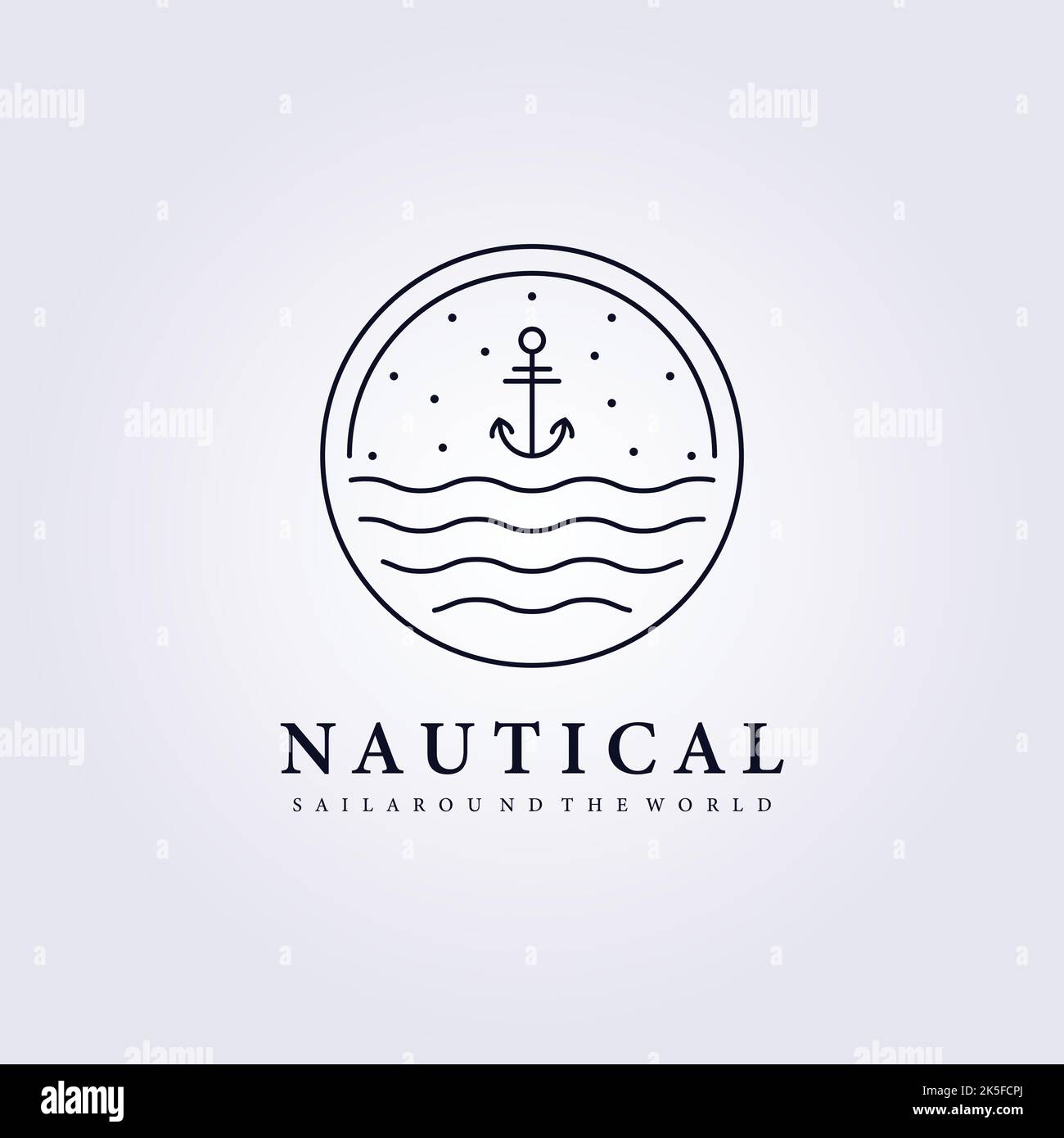 nautical anchor line art logo vector illustration design simple Stock ...