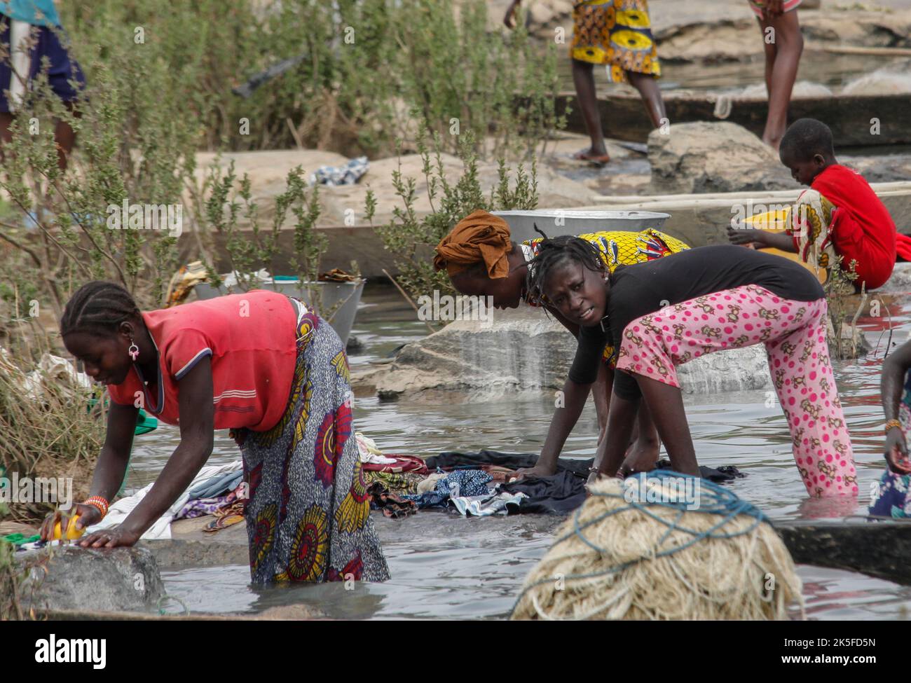 Washing clothes in the Niger River, Segou, Mali, West Africa Stock ...