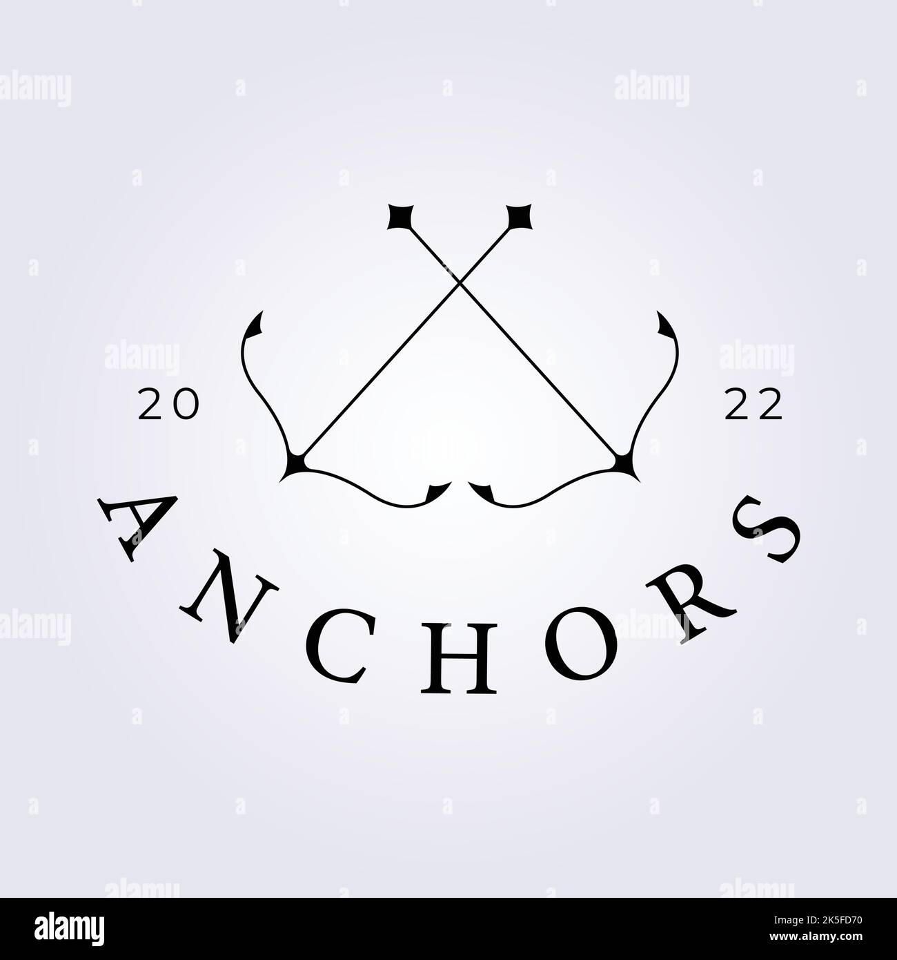 nautical anchor line art logo vector illustration design simple Stock ...
