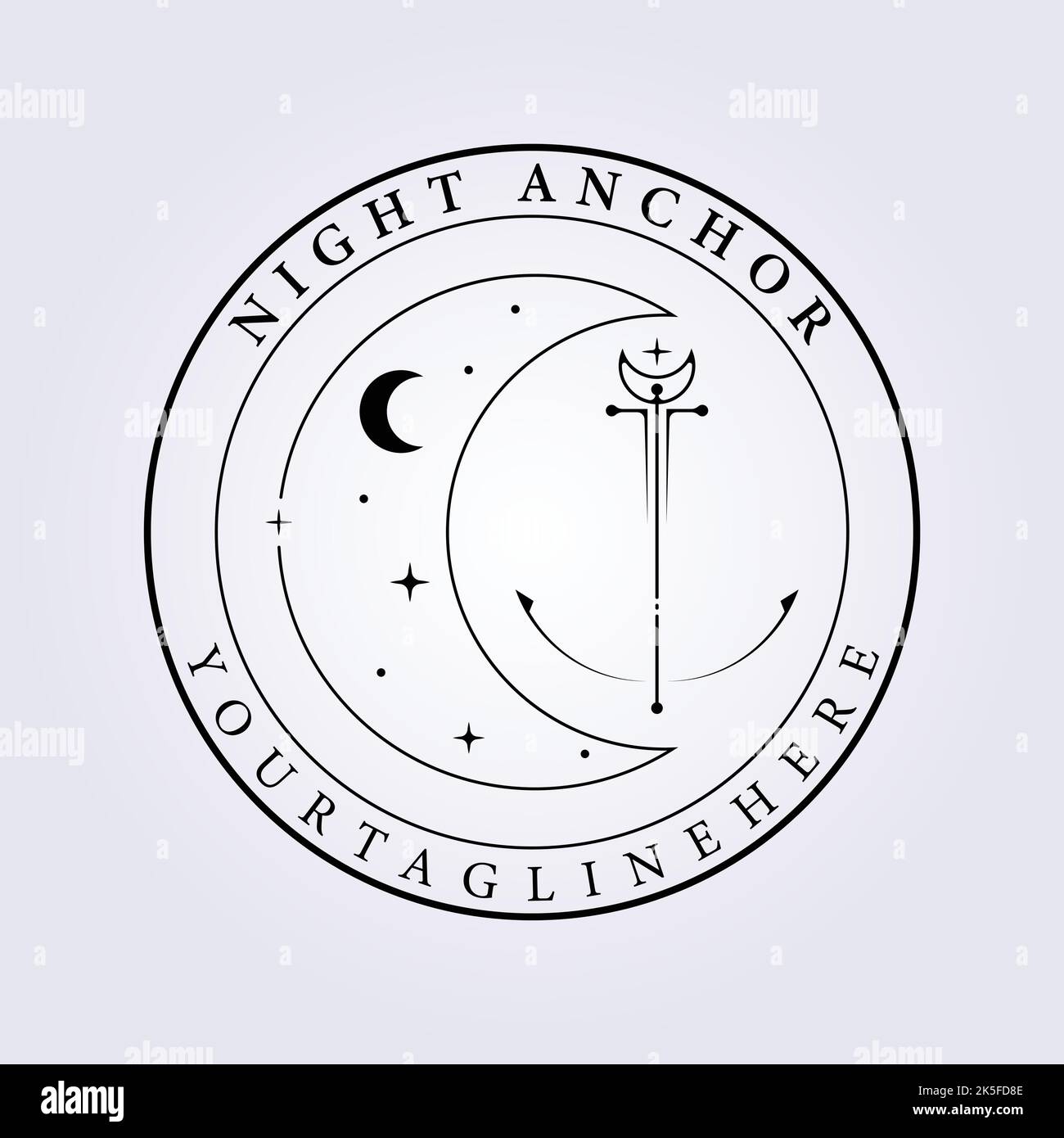 nautical anchor line art logo vector illustration design simple Stock ...