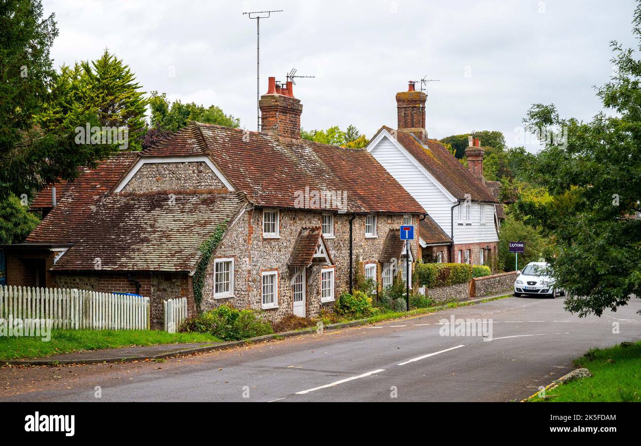 Quaint cottages in Falmer village Brighton , Sussex , England UK Stock ...