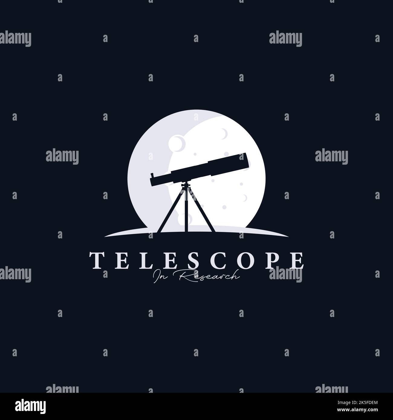 space telescope line art logo vector illustration design Stock Vector ...