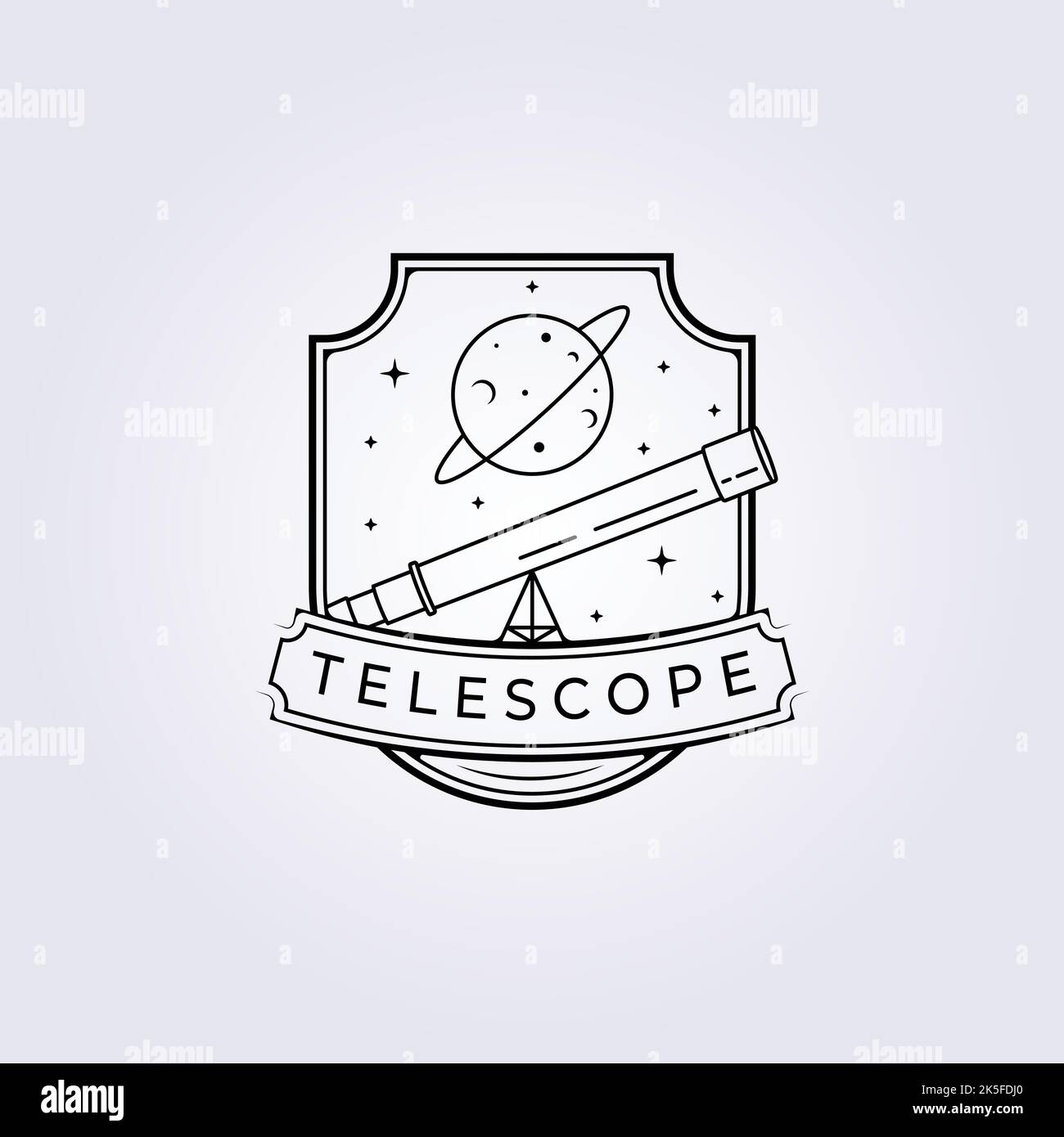 space telescope line art logo vector illustration design Stock Vector ...