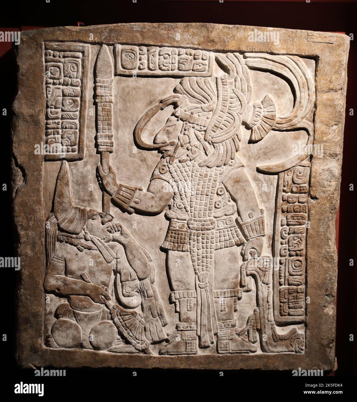 Mayan Lintel, Mexico, on display at in the British Museum, London, UK ...