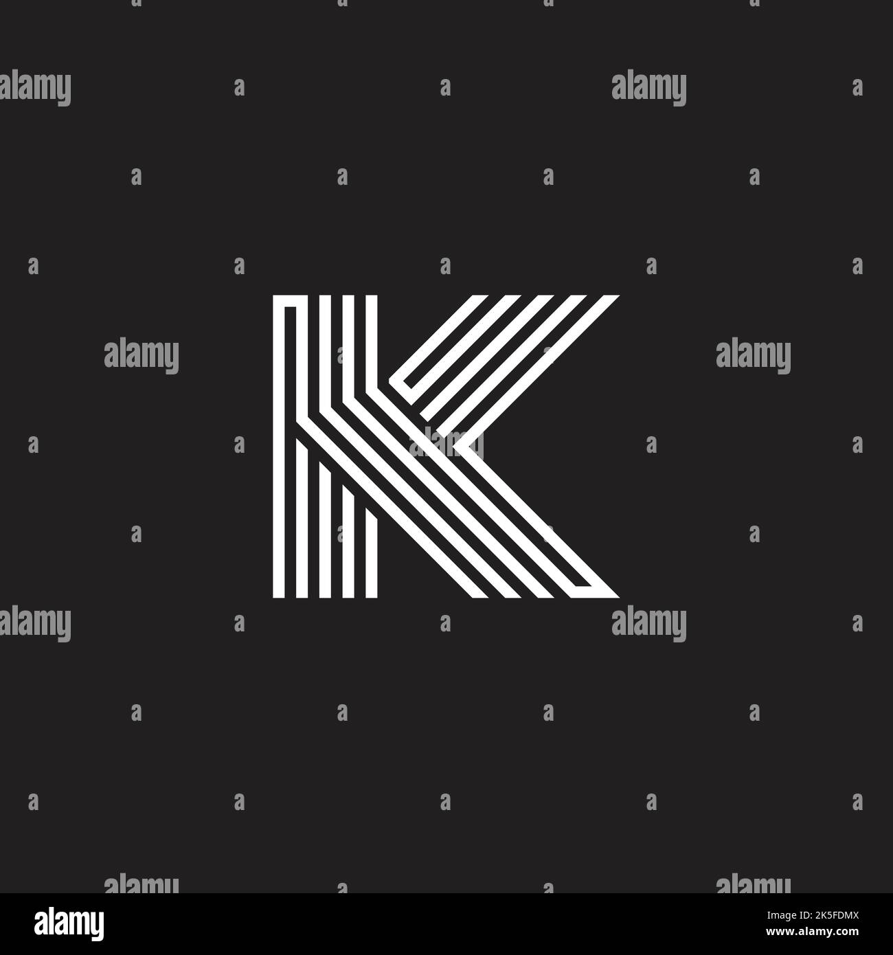 letter k stripes linear linked logo vector Stock Vector Image & Art - Alamy