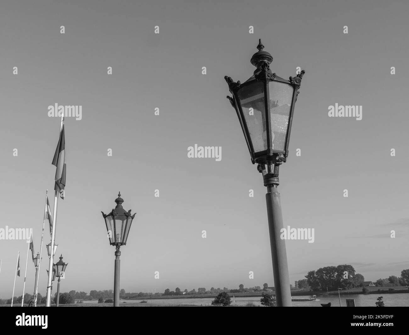 the village of grieth at the river rhine Stock Photo - Alamy
