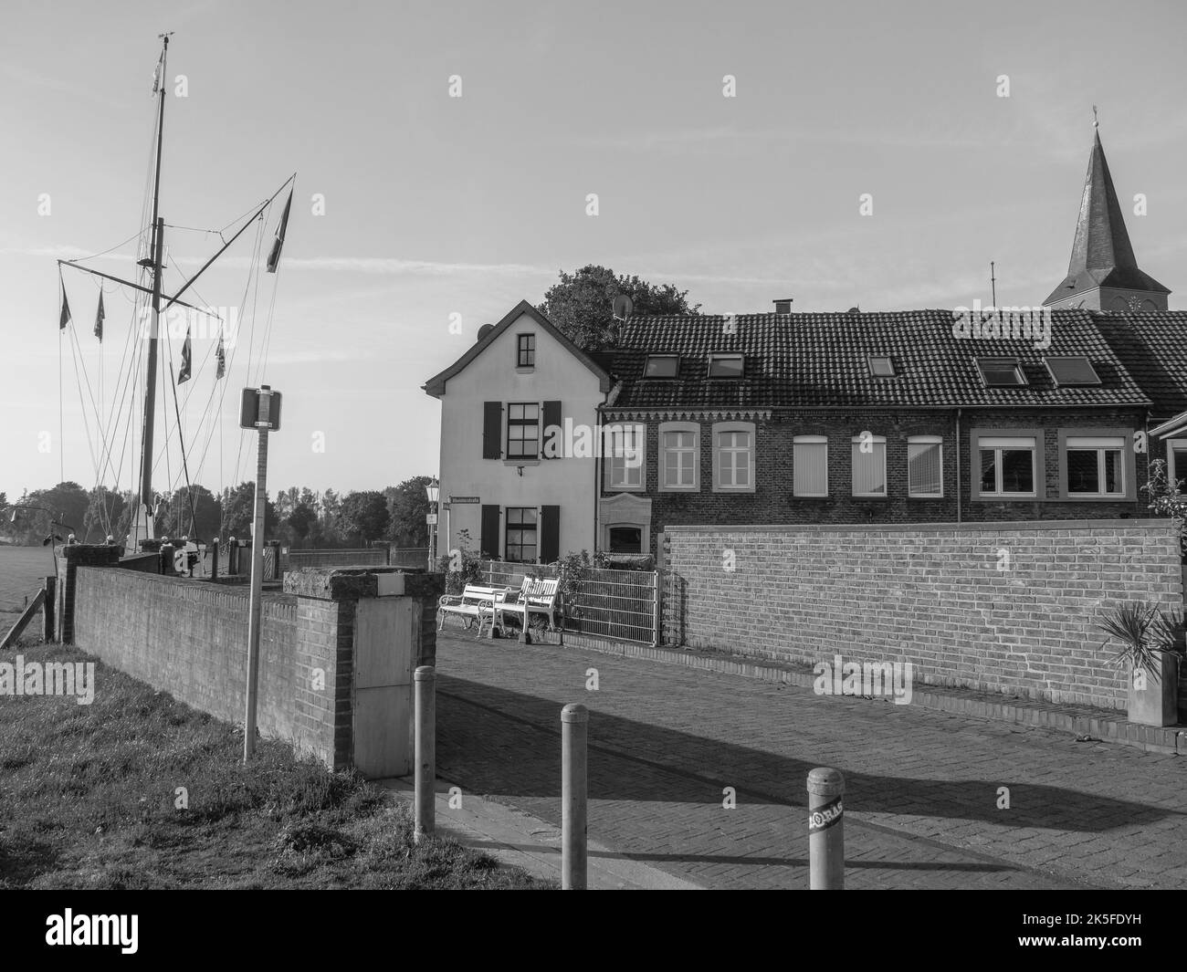 the village of grieth at the river rhine Stock Photo - Alamy