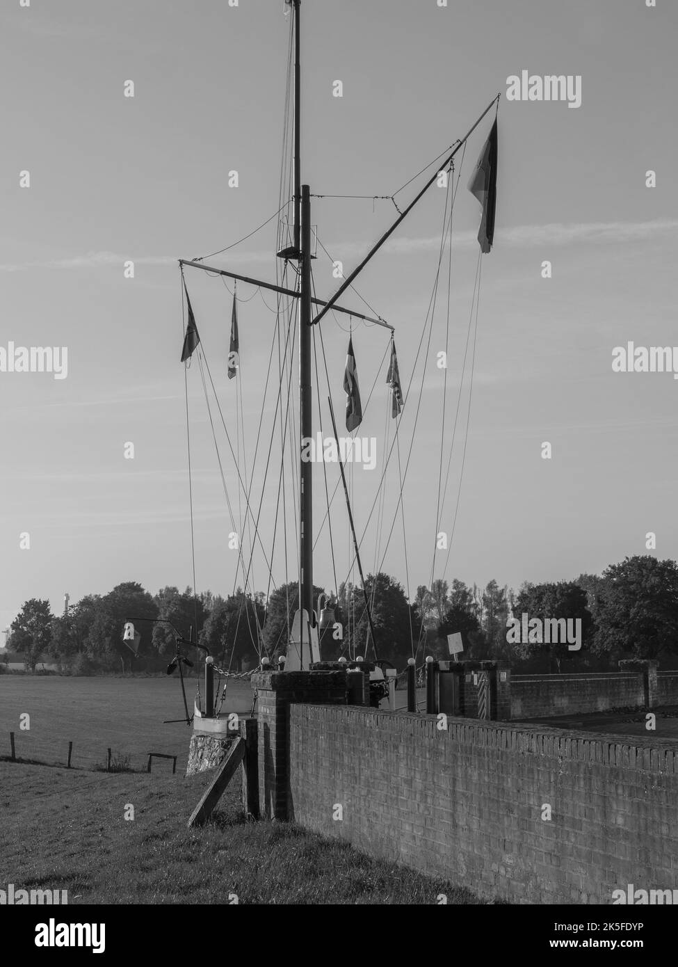 the village of grieth at the river rhine Stock Photo - Alamy