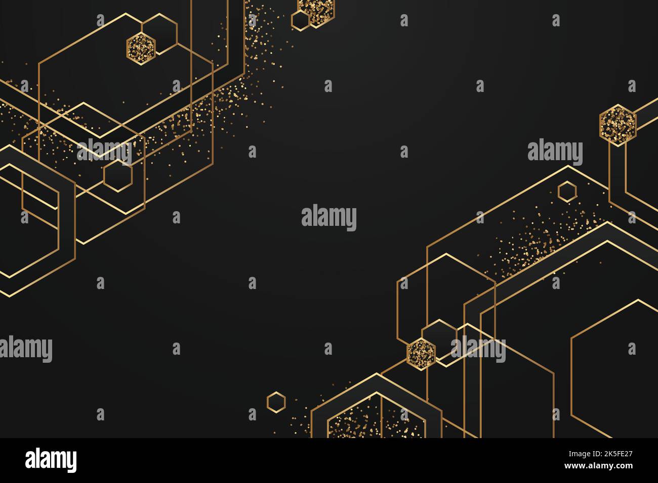 Luxury black overlap layers background with gold line effect. Realistic ...