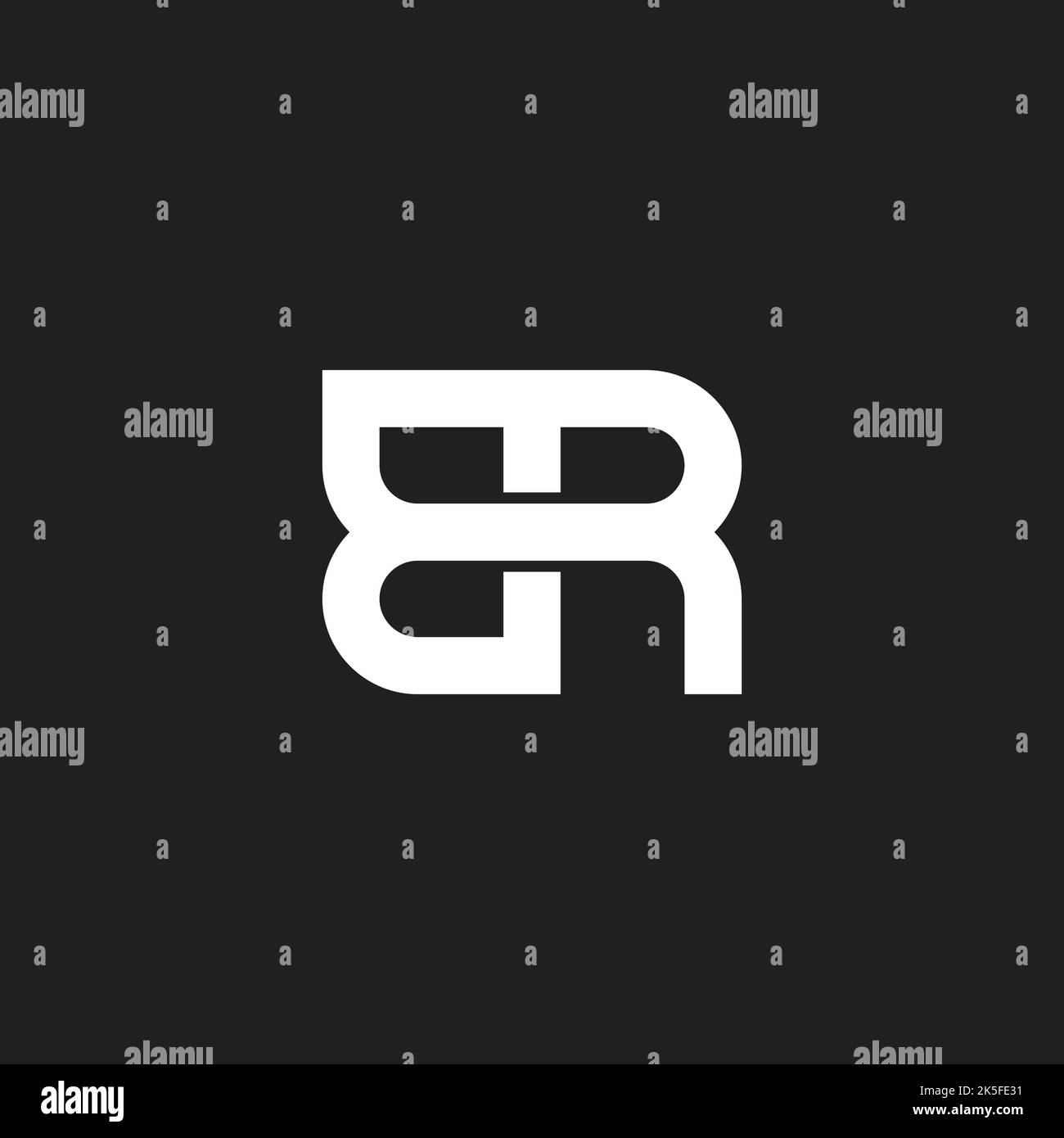 letter br abstract negative space logo vector Stock Vector Image & Art - Alamy