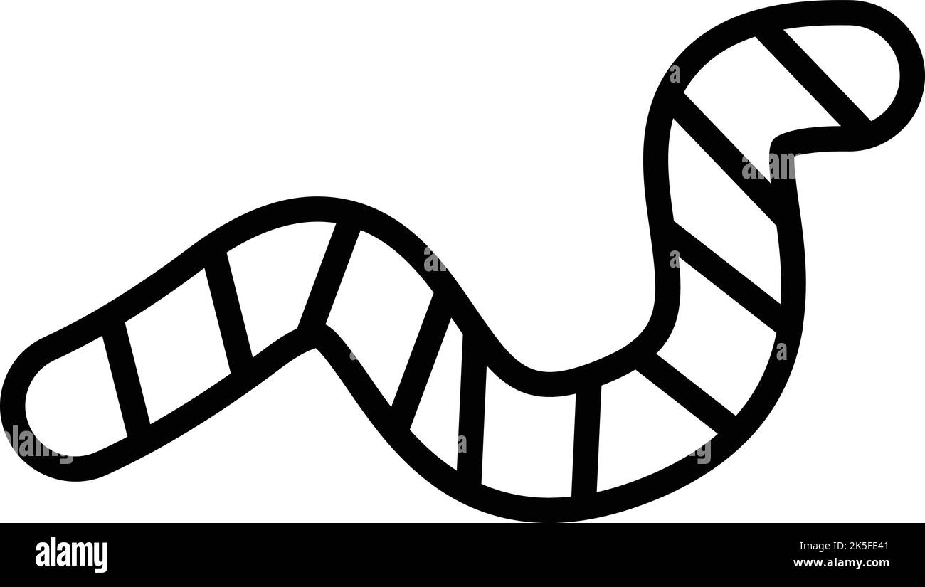 Whipworm icon outline vector. Worm garden. Larva animal Stock Vector ...