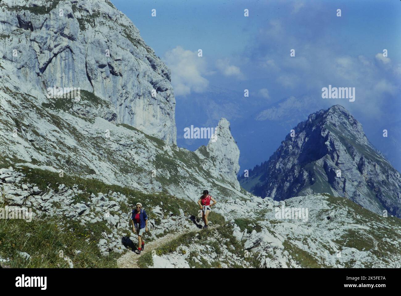 Mountain climbing, La Tournette, Haute-Savoie, France Stock Photo - Alamy