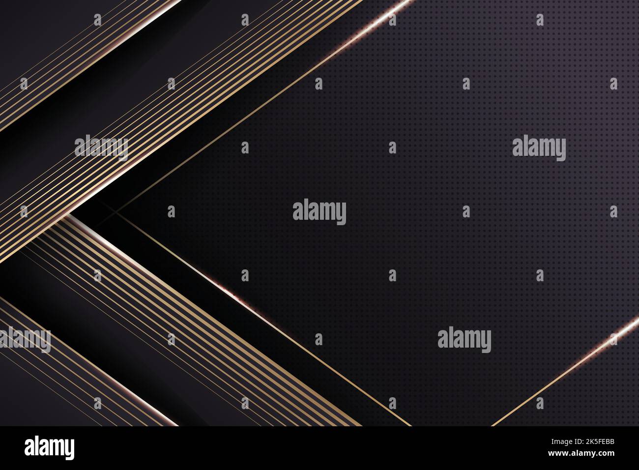 Luxury black overlap layers background with gold line effect. Realistic ...
