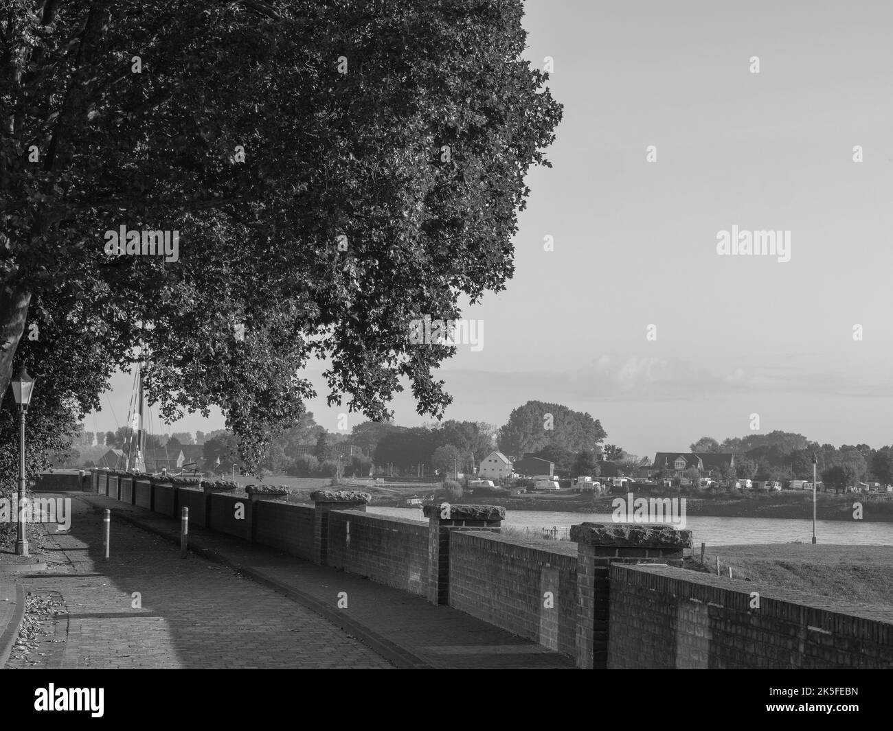 the village of grieth at the river rhine Stock Photo - Alamy