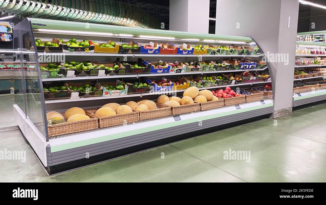 TBILISI , GEORGIA - AUGUST 29, 2022: Agrohub is a big supermarket in ...