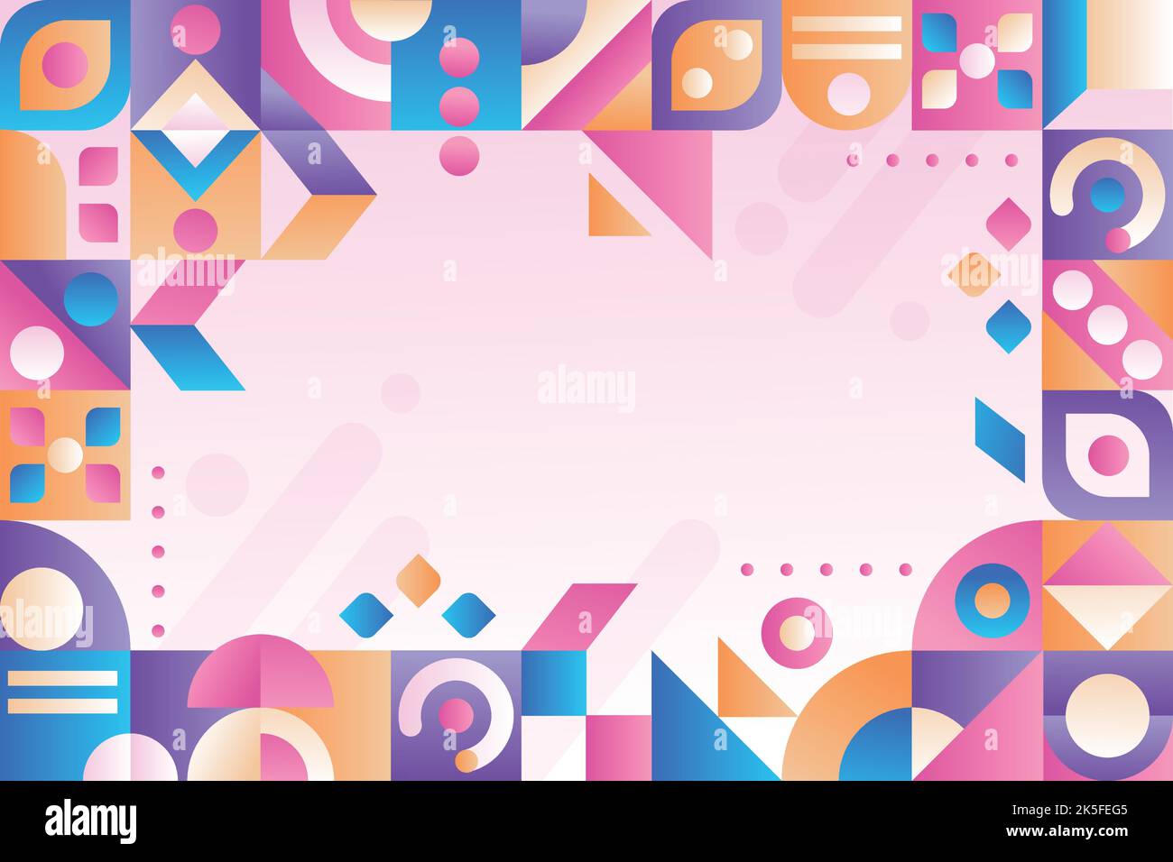 Modern design horizontal poster with bright colorful abstract geometric ...