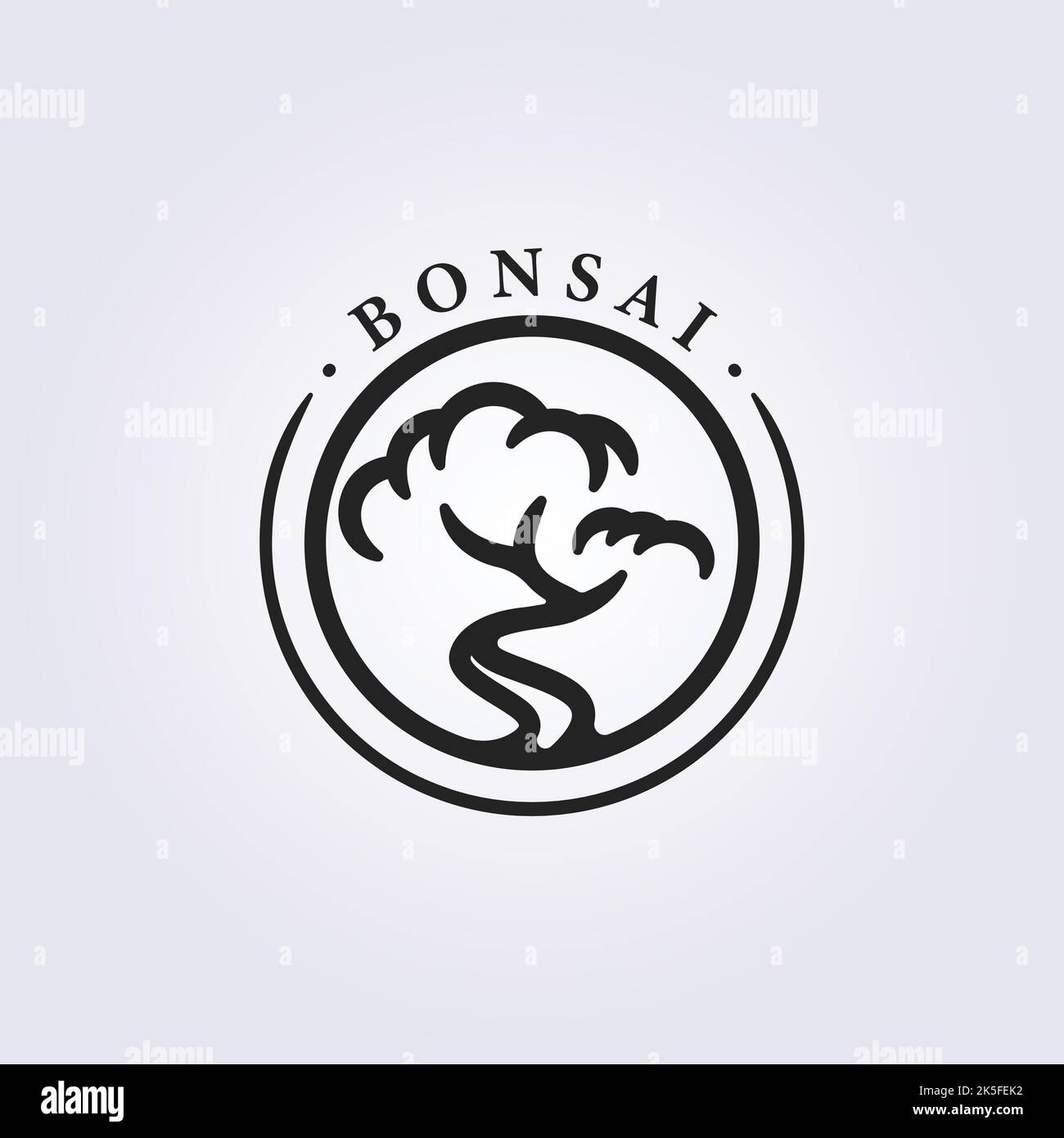 line art nature bonsai tree logo icon symbol vector illustration design ...