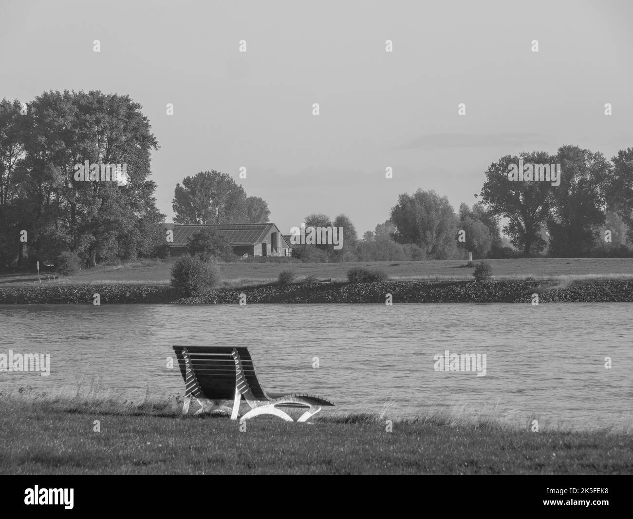 the village of grieth at the river rhine Stock Photo - Alamy