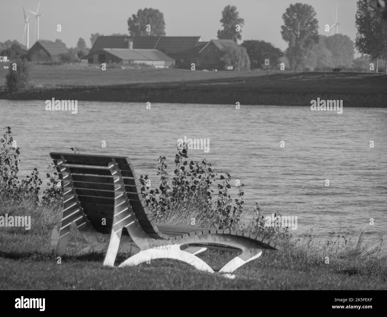 the village of grieth at the river rhine Stock Photo - Alamy